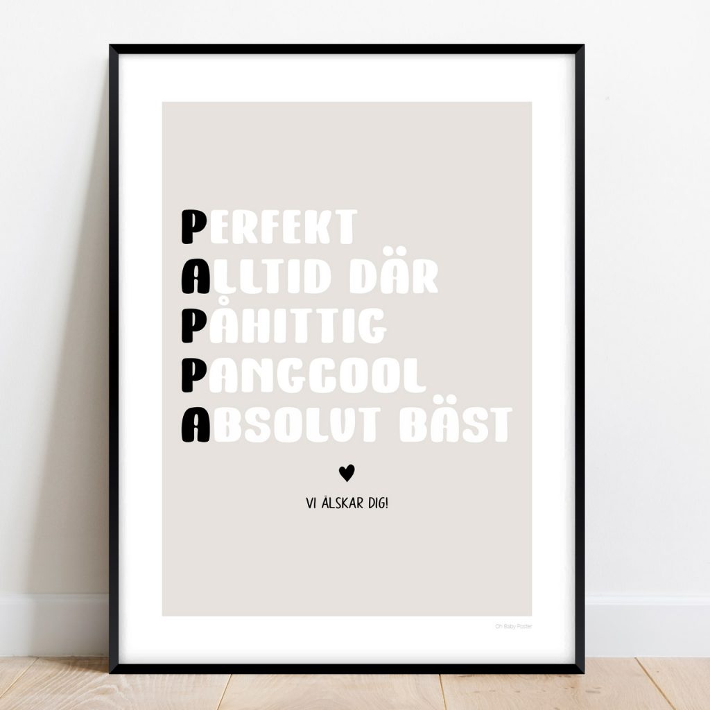 Fars dag poster med personlig text - Oh Baby Poster